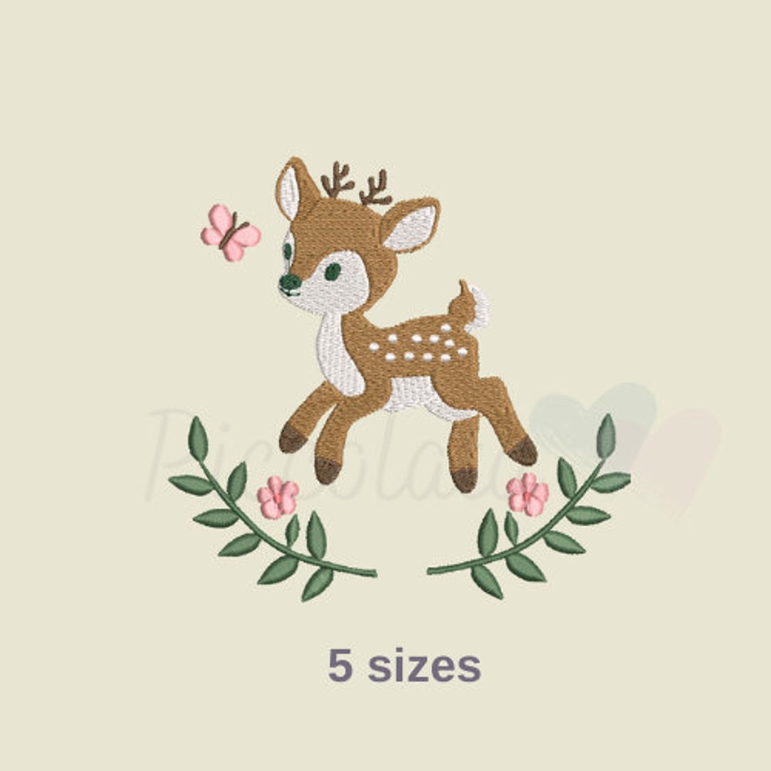 Deer Embroidery Design / Fawn Embroidery Design Baby Embroidery Design ...
