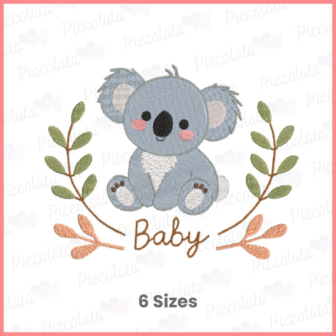 Koala Embroidery Design / Baby Animal Embroidery Design / Baby Bear ...