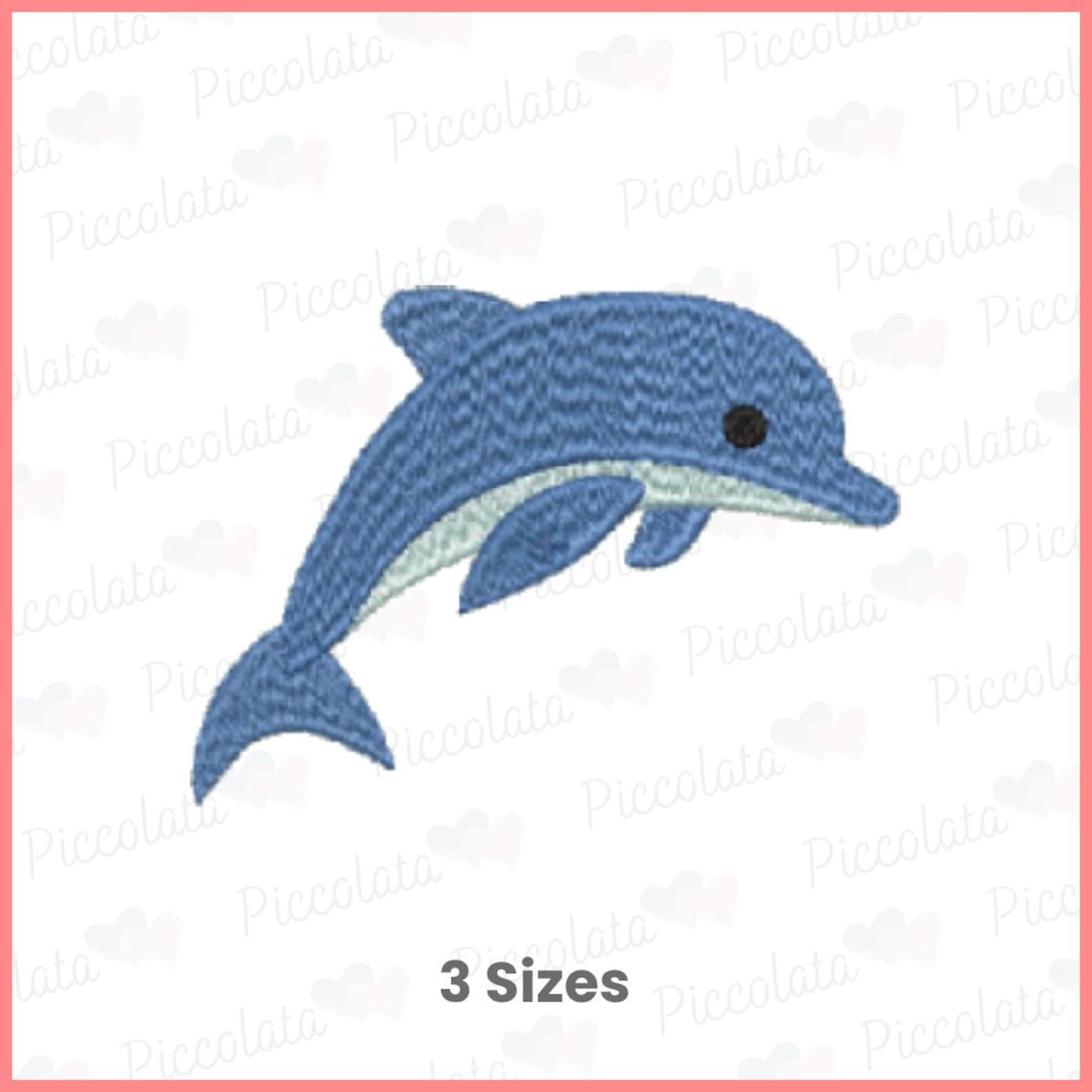 Mini Dolphin Embroidery Design / Dolphin Embroidery File / Sea Life Embroidery Design Digital ...