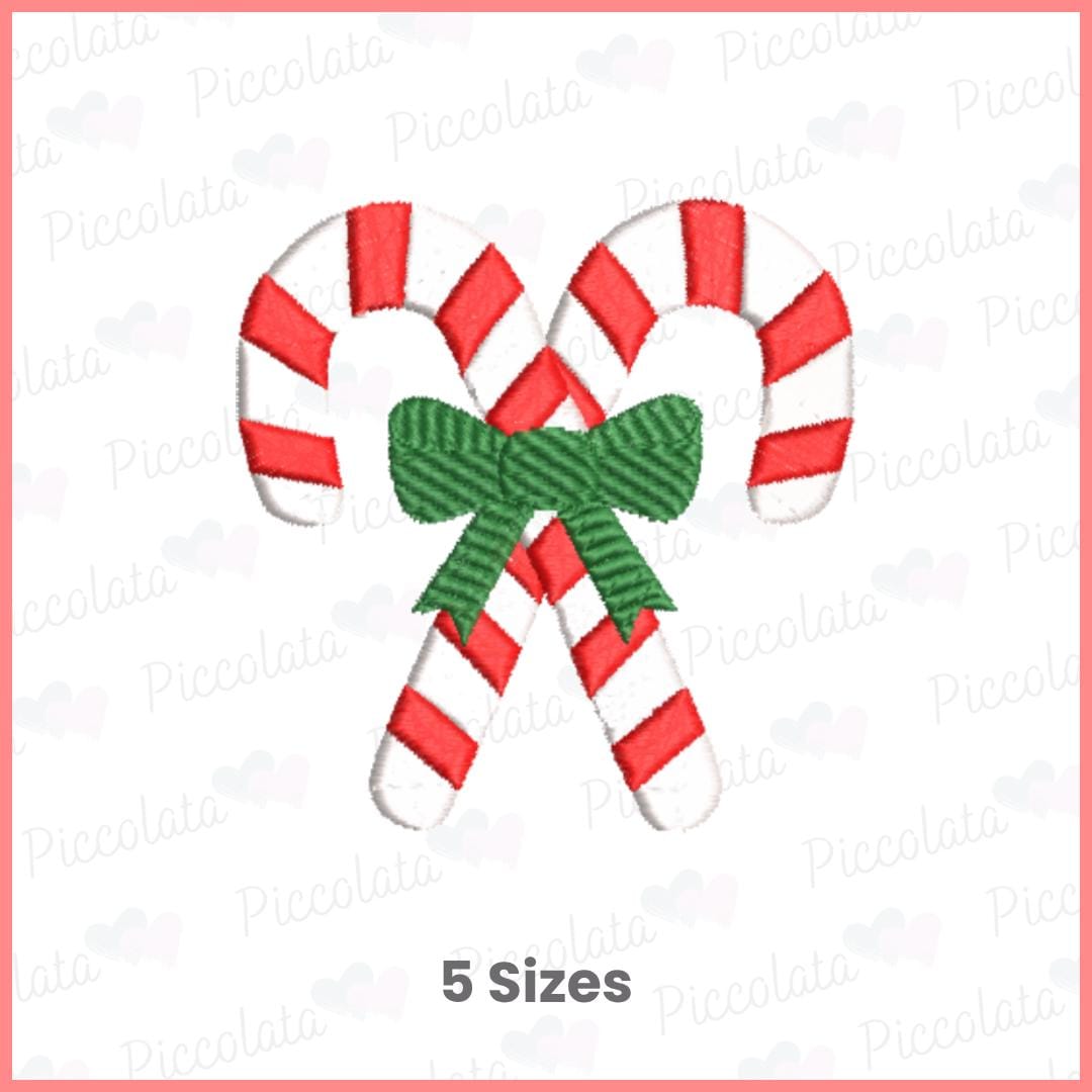 Candy Cane Embroidery Design With Bow | Christmas Holiday Machine ...