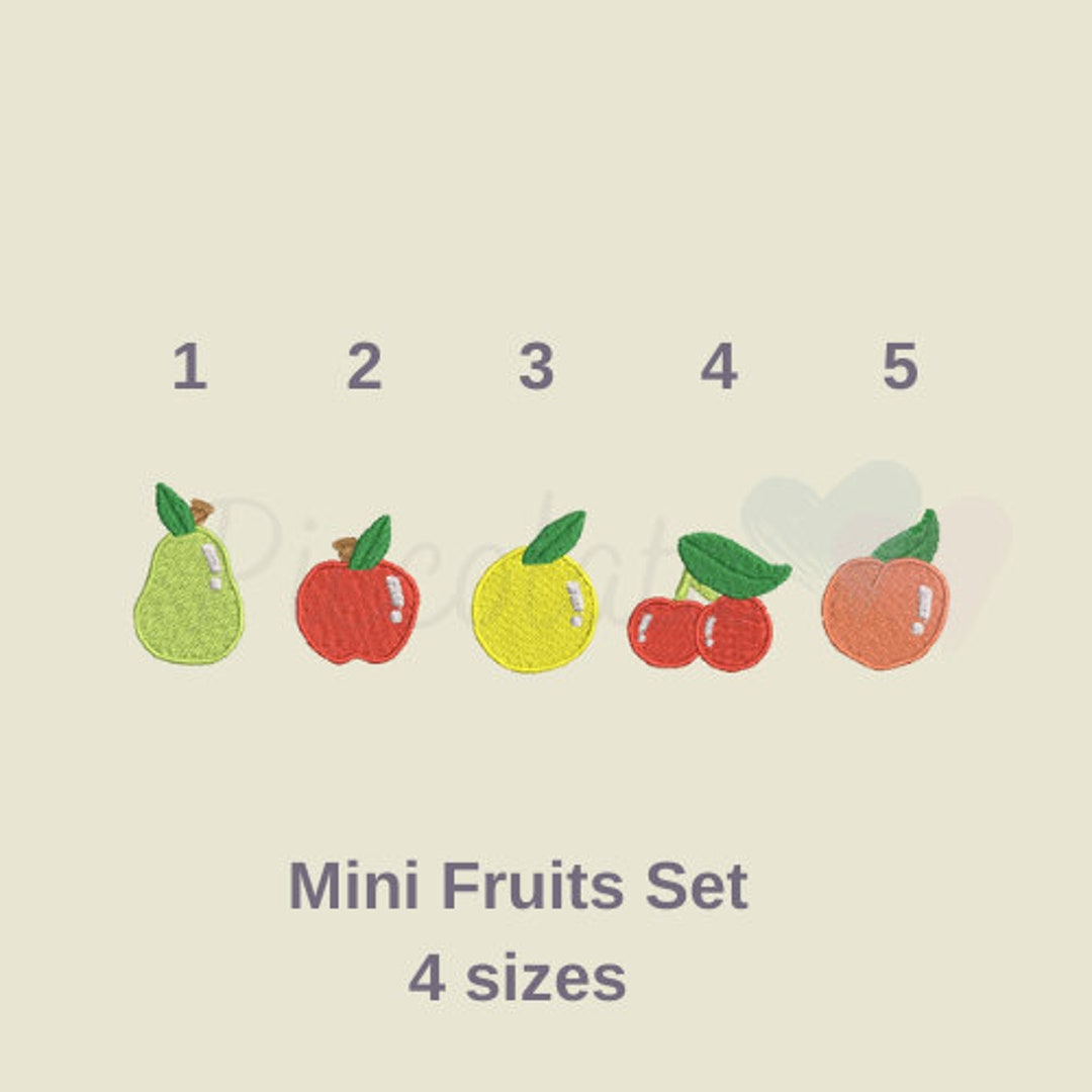 Mini Fruits Set Embroidery Design / Fruits Embroidery Design Baby ...