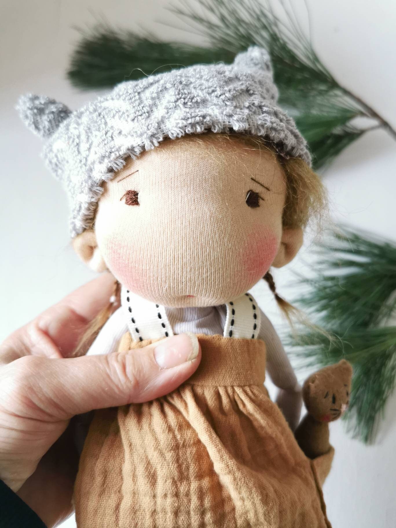 Toys & Games KNITTED DOLL-Mia-African American dolls brown doll ready ...
