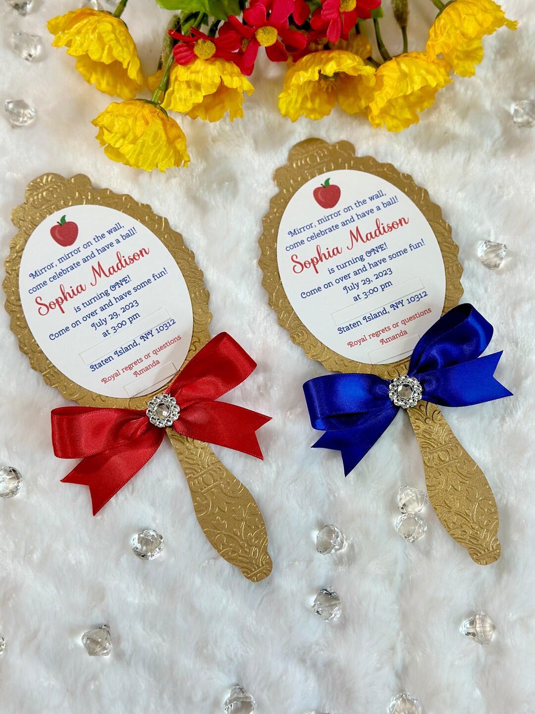 HAND MIRROR INVITATIONS, Woodland Princess Invitation, Princess ...