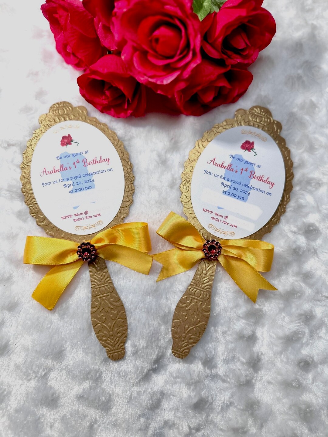 HAND MIRROR INVITATIONS- Beauty Princess, Princess Invitations ...