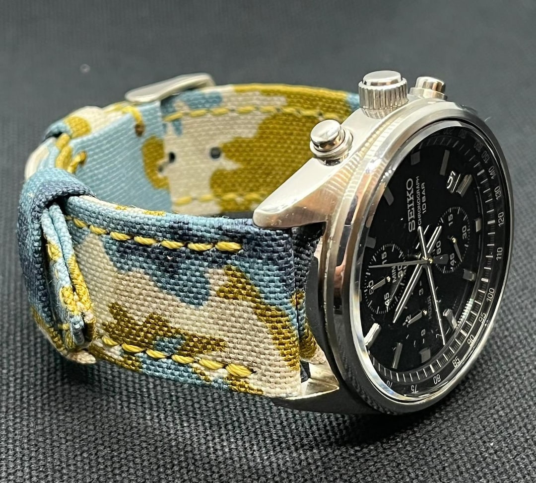 Handmade, Custom-made, Rolled Camouflage Canvas Watch Strap - Total ...