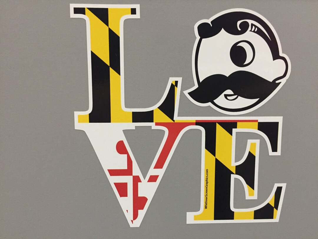 Natty Boh Maryland Flag Love Sticker Decal - Etsy