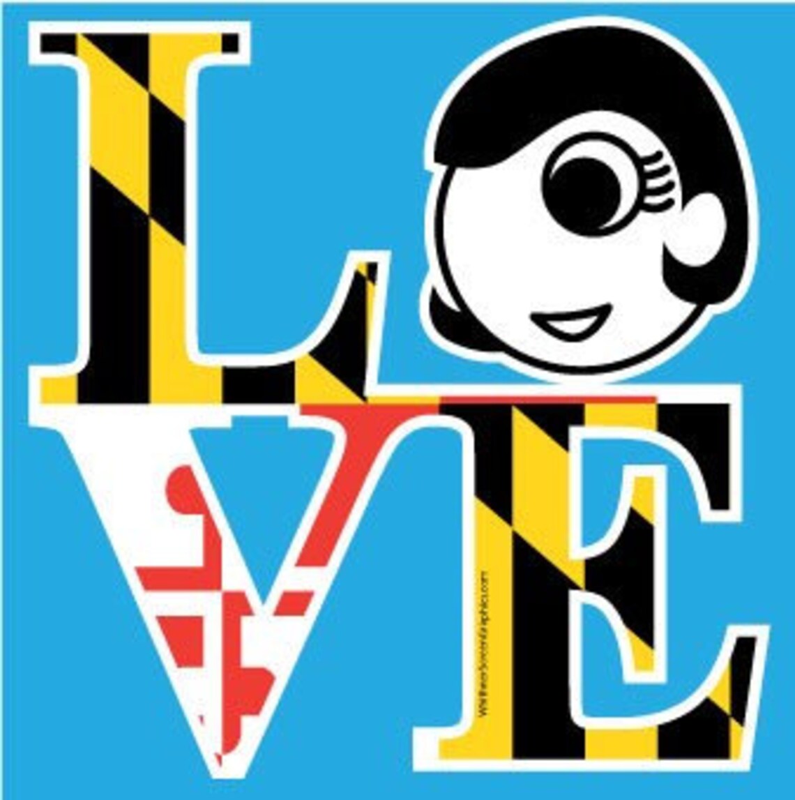 Natty Boh Girl Maryland Flag Love Decal Sticker - Etsy
