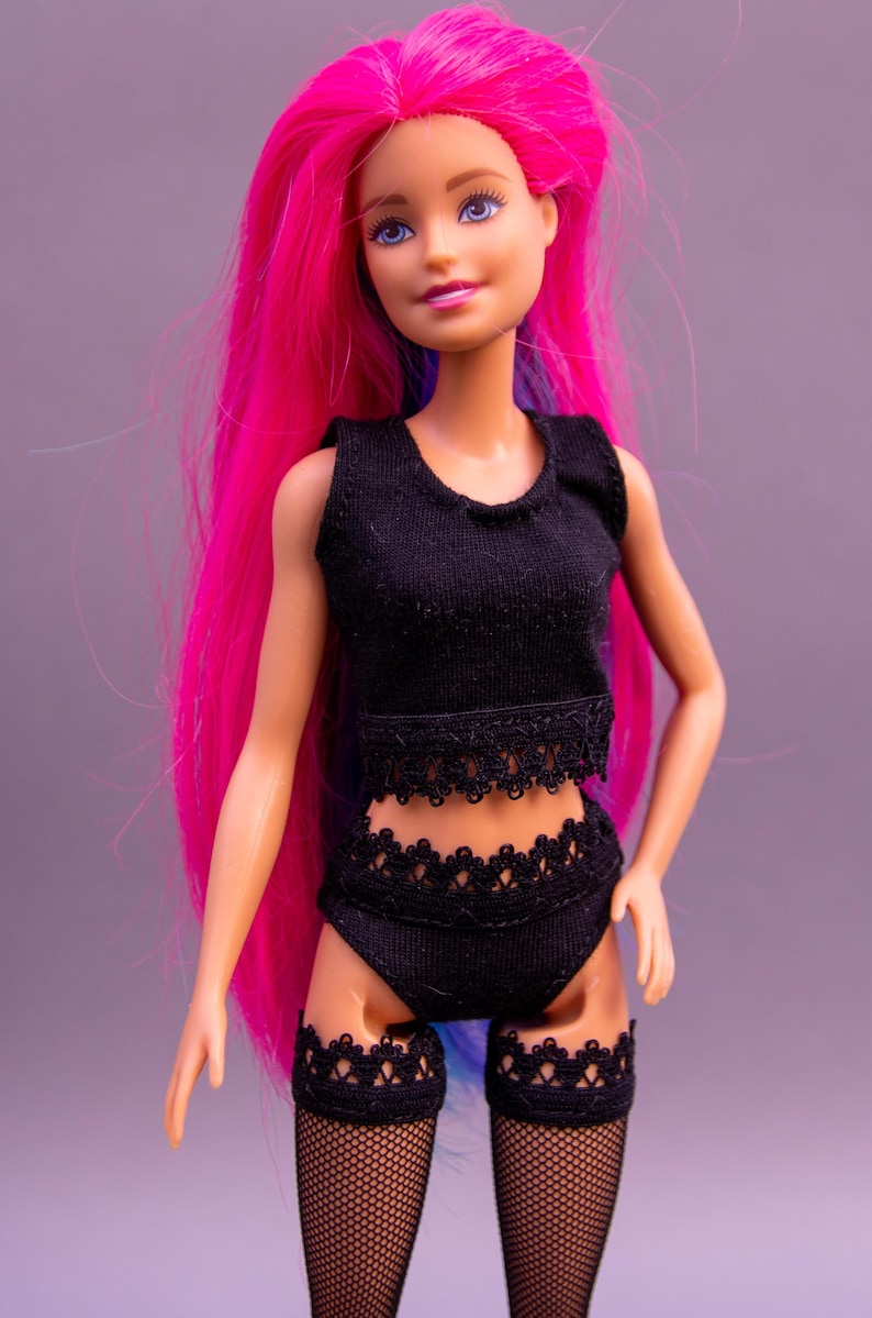 Barbie Clothes Barbie Set Panty Top And Stockings Barbie Etsy