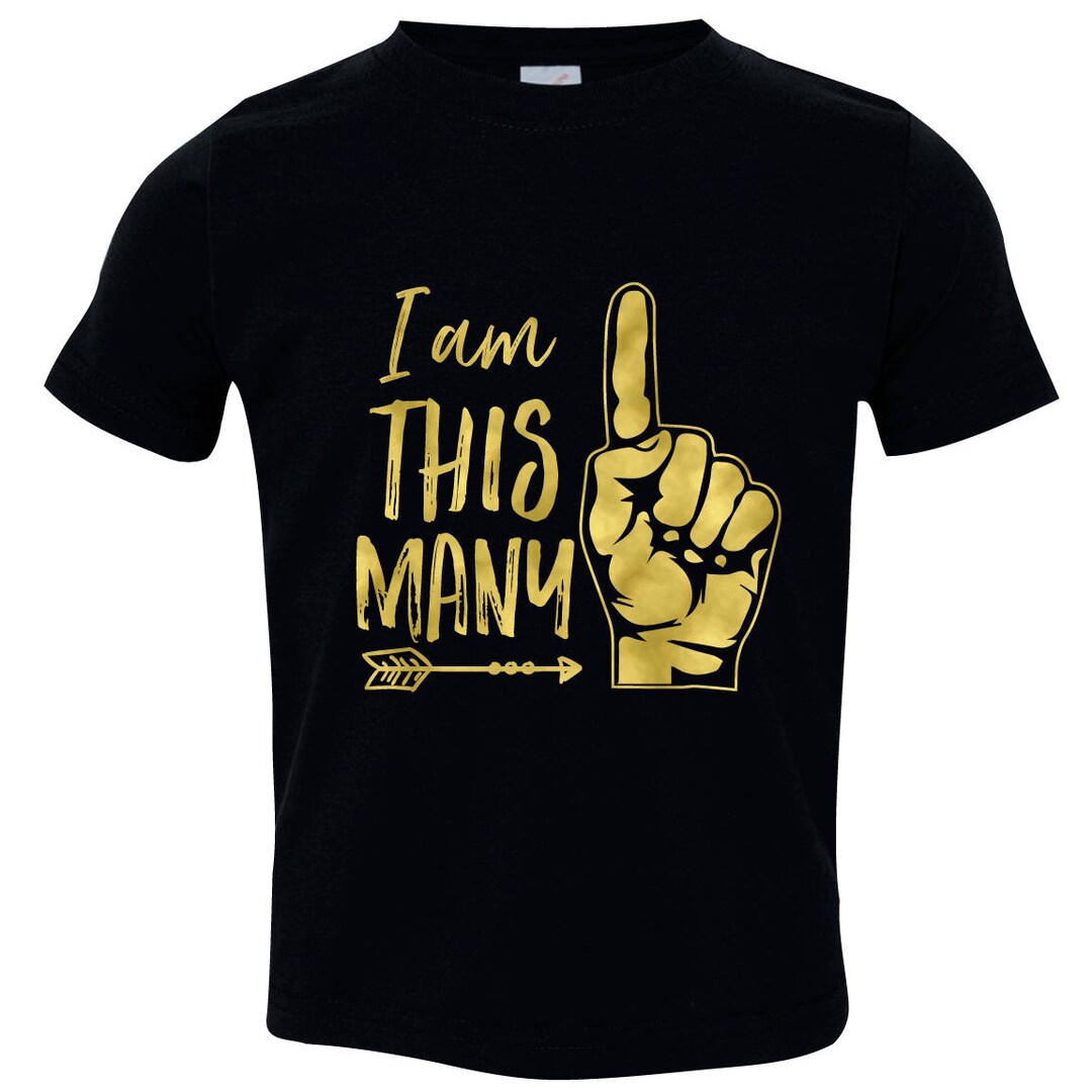 I Am This Many First Birthday Shirt Kids Gift Gold Finger - Etsy