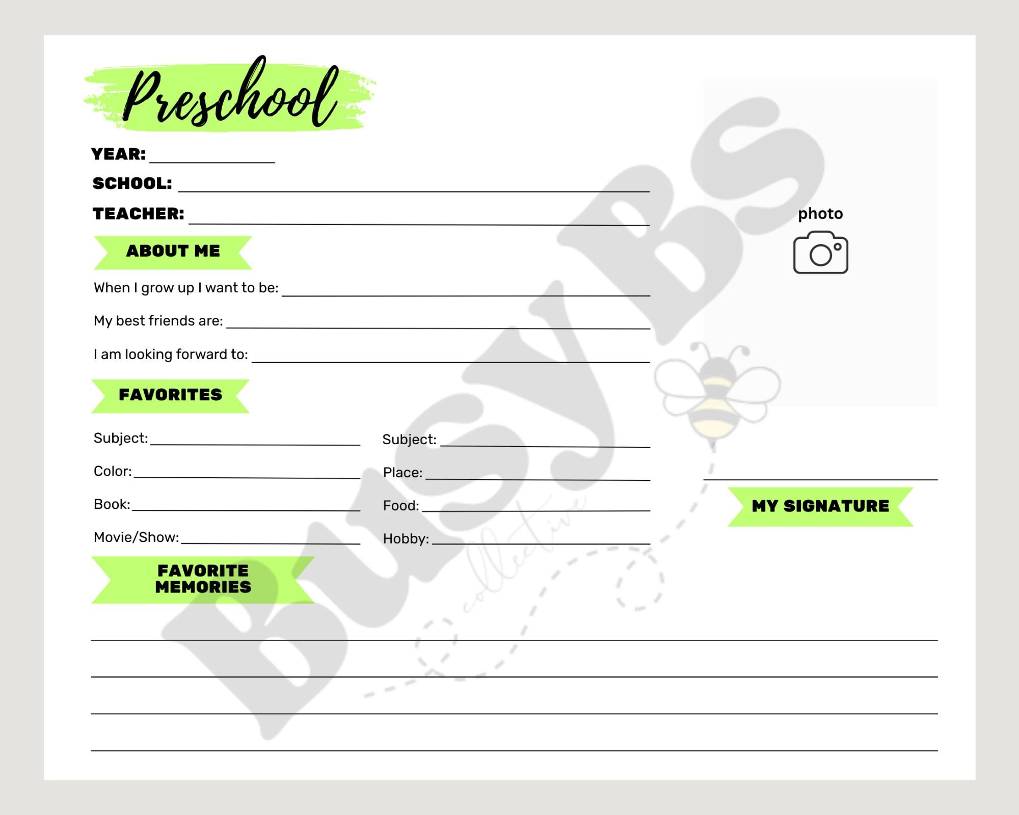 School Years Memory Binder Printable | 10x8 File Folder Inserts ...