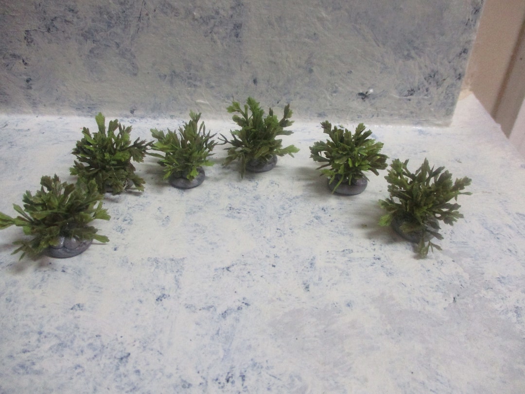Miniature Dollhouse Bushes/ Tiny Polymer Base Plants, Set of 6 - Etsy