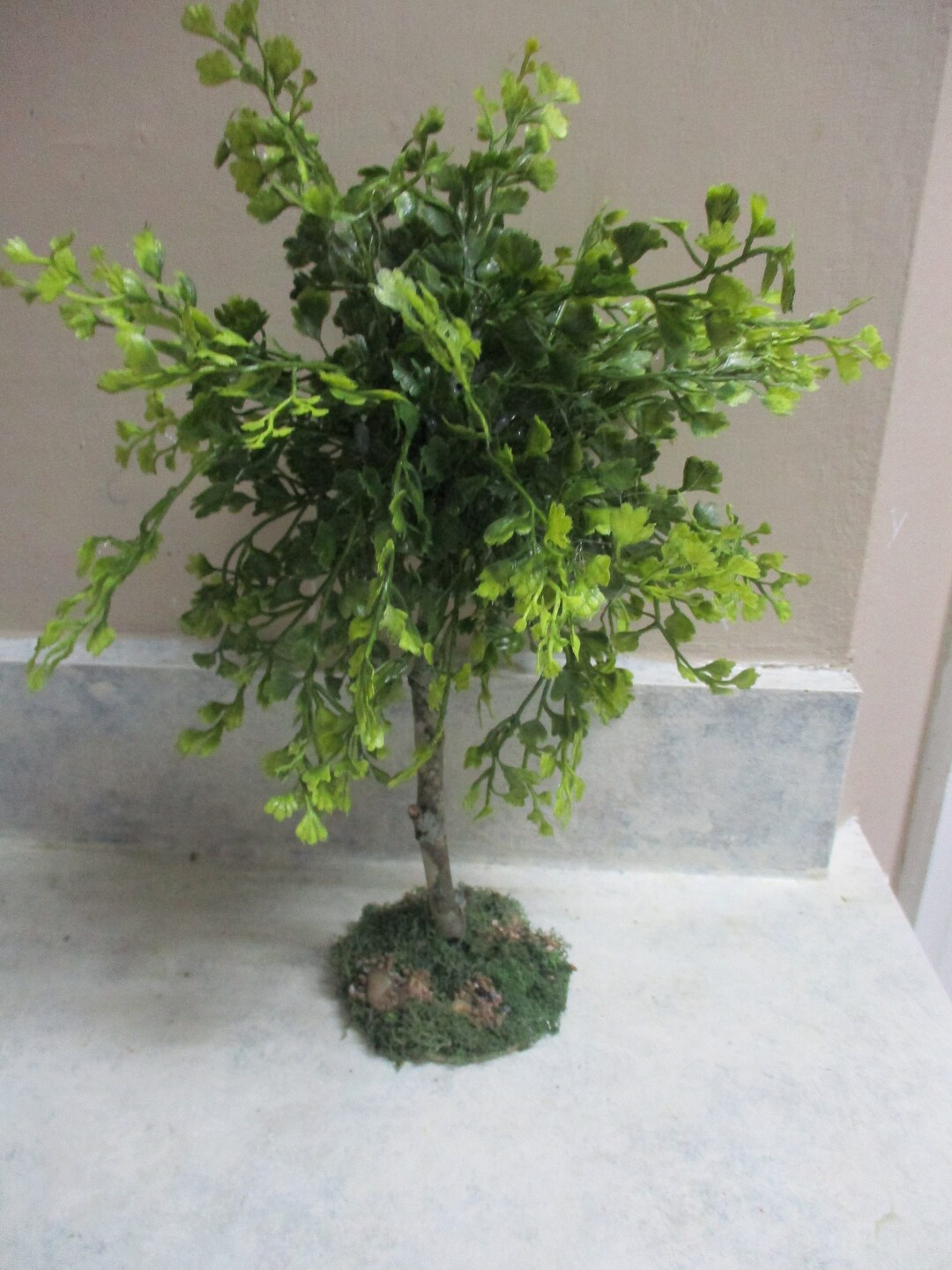 12"h Miniature Doll/dollhouse/diorama Evergreen Tree/weathered Wood ...