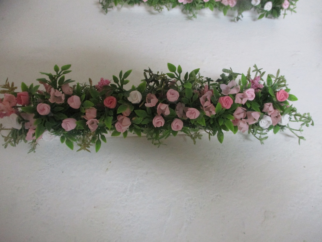 Miniature Doll/dollhouse Floral Window Box/polymer Pink/mauve/white ...