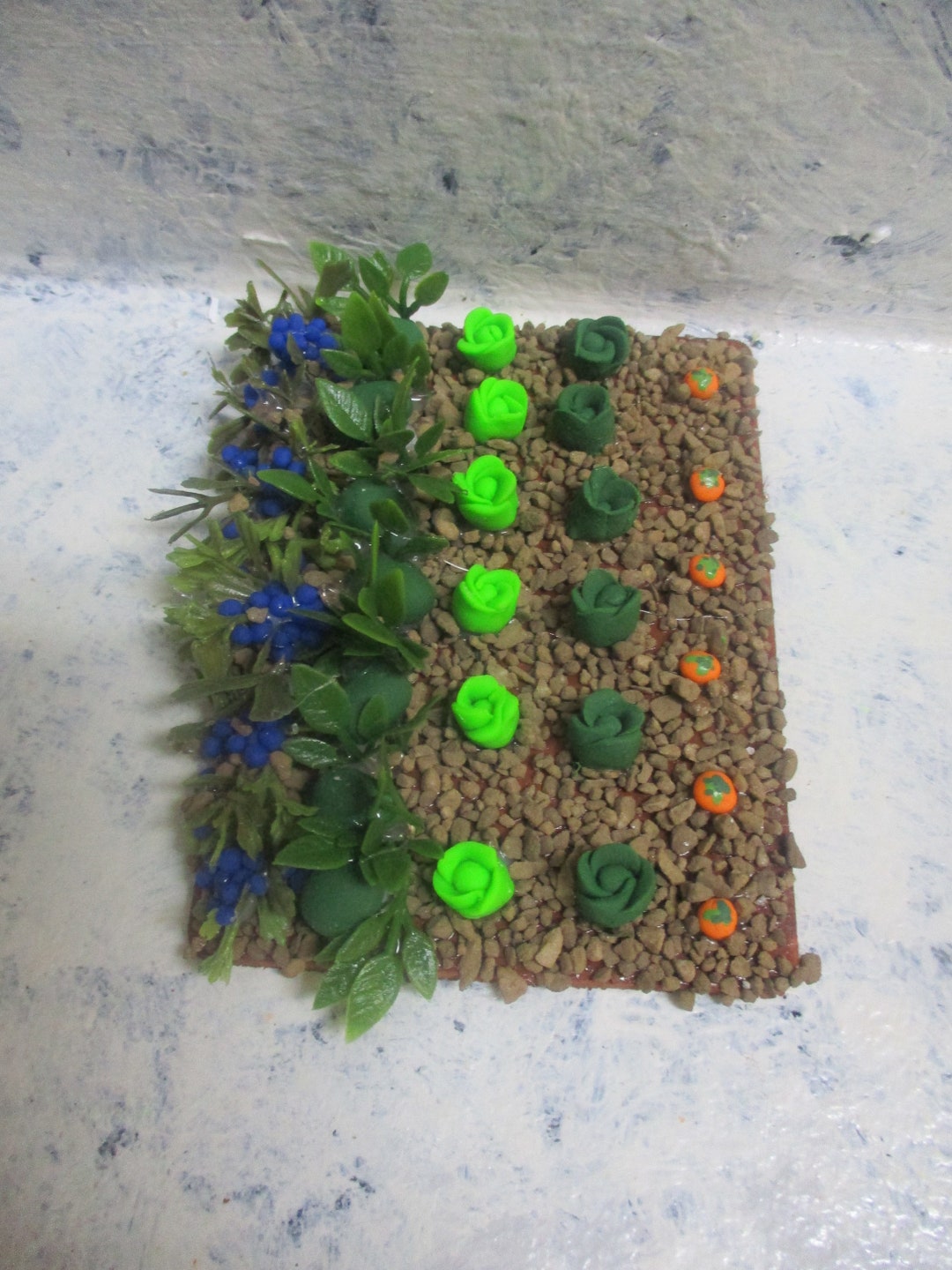Miniature Dollhouse Vegetable Garden/ Polymer Clay Diorama (3.5x2.5 ...