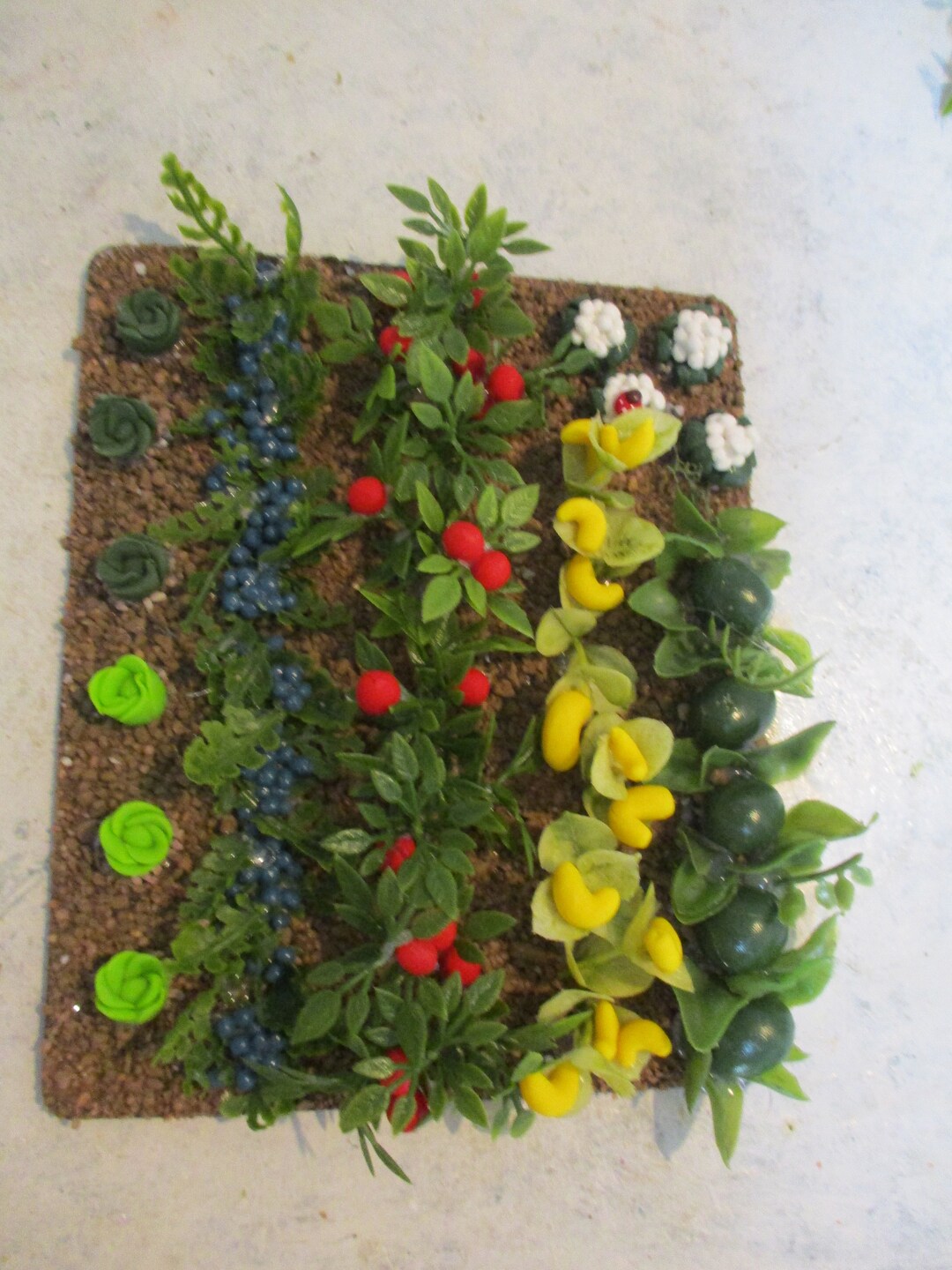 Miniature Farm/dollhouse/doll Vegetable Garden 6" X 5"/assorted Polymer ...