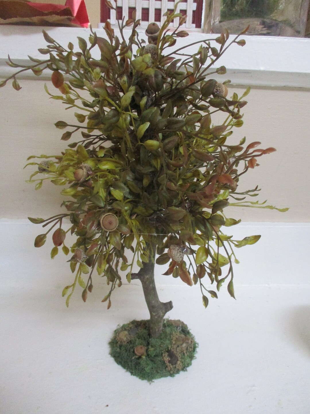 Miniature Doll/dollhouse 12 1/2h Acorn Tree/real Wood Trunk/tiny Real ...