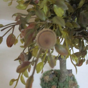 Miniature Doll/dollhouse 12 1/2h Acorn Tree/real Wood Trunk/tiny Real ...