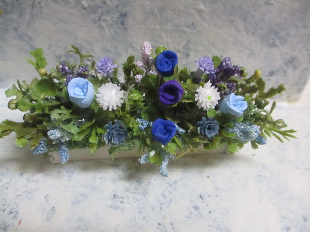 Miniature Blue/white/lavender/magenta Floral Window Box/carnations ...