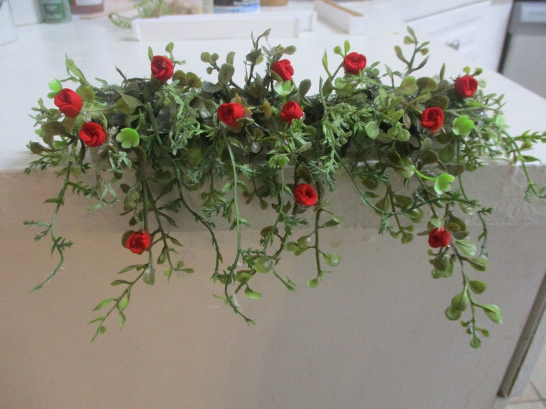 Miniature Draping Rose Window Box/polymer Roses/draping Greenery/6 ...