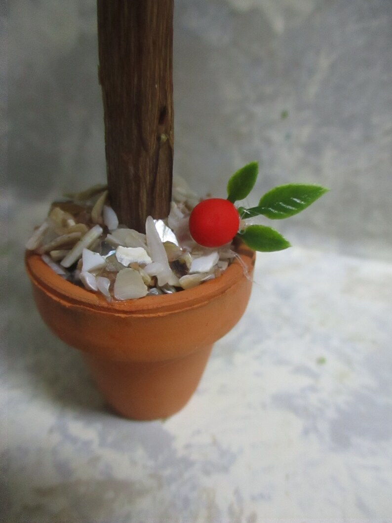 Miniature Doll/dollhouse 7"h Apple Tree/terra Cotta Clay Pot/polymer ...