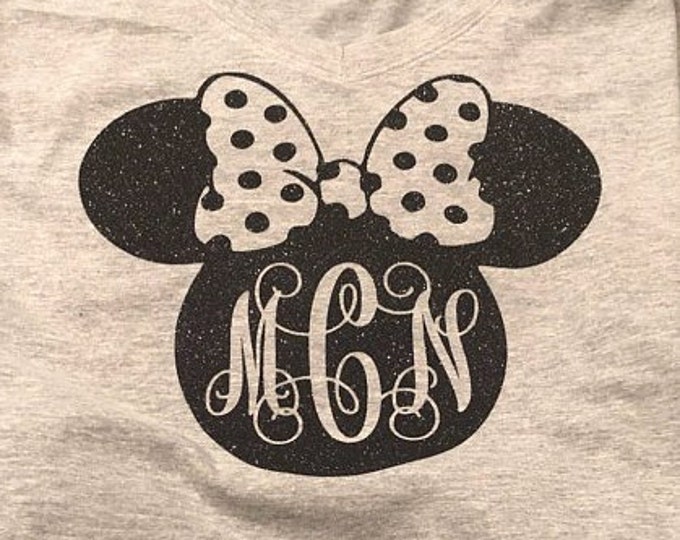 Personalized Monogram Initials Circle Mickey Minnie Mouse Matching ...