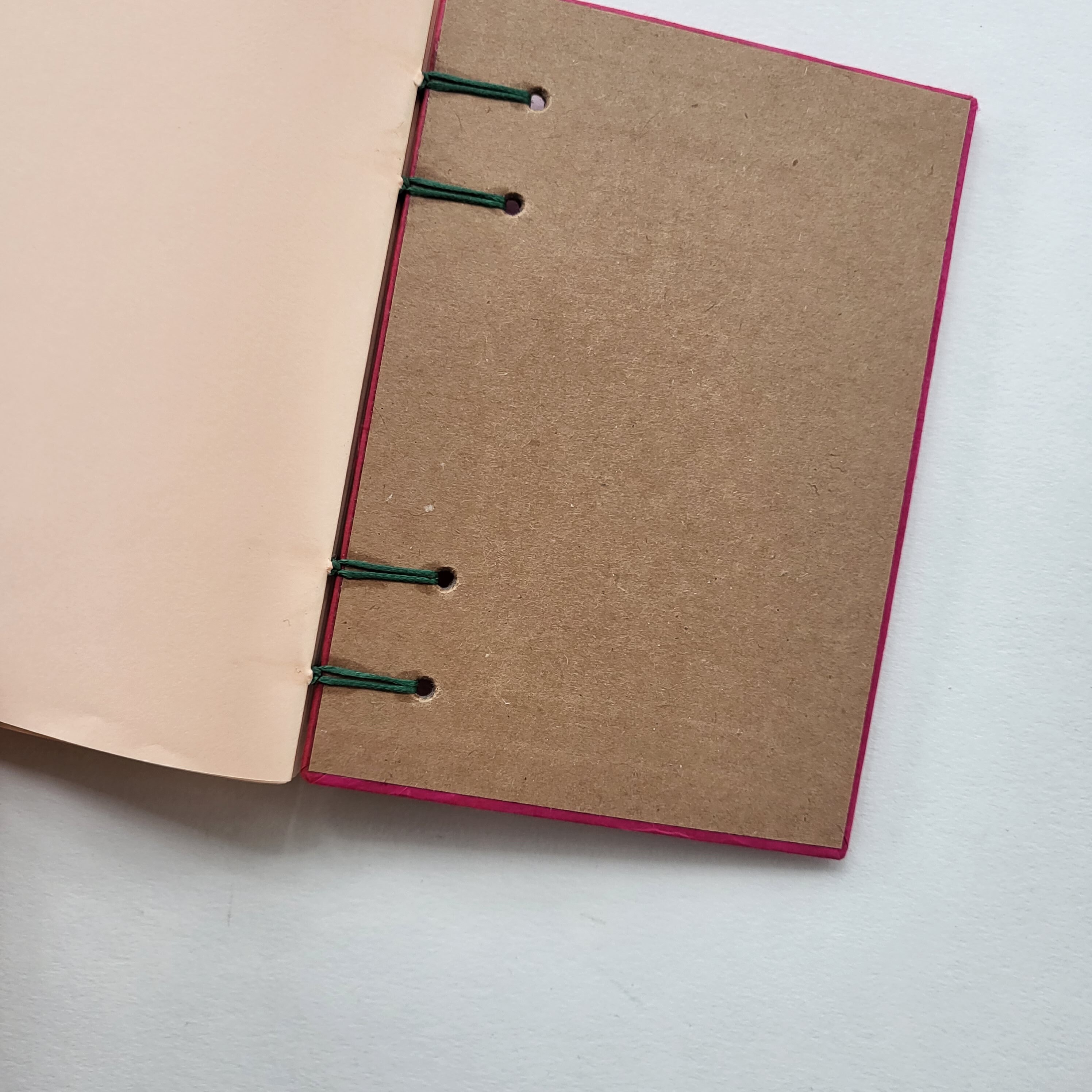 Fuchsia Lokta Paper Coptic Stitch Journal, Tiny Gold Flowers on Cerise ...