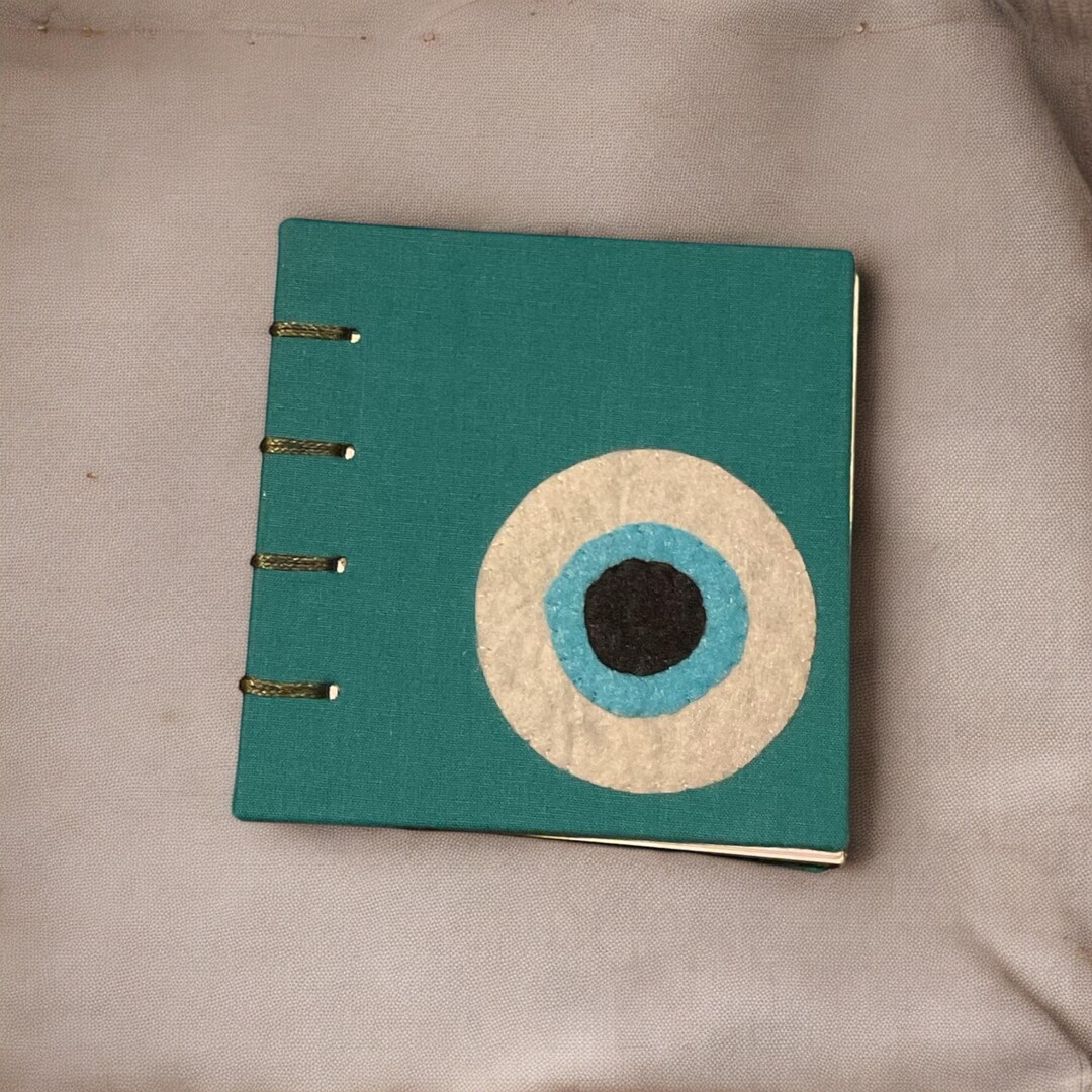 Evil Eye Coptic Stitched Notebook, Miniature Unique Journal, Square ...