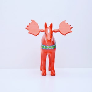Handmade Red Dala Moose: Swedish Folk Art Decor - Etsy