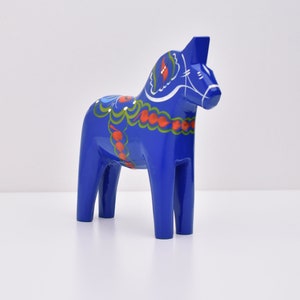 Handmade Swedish Dala Horse: Traditional Blue Dalecarlian Decor - Etsy