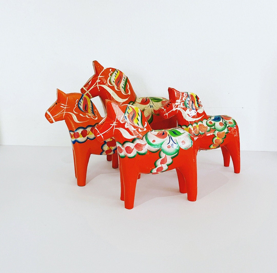 Vintage Hand-carved Dala Horse: 1950s Swedish Folk Art - Etsy