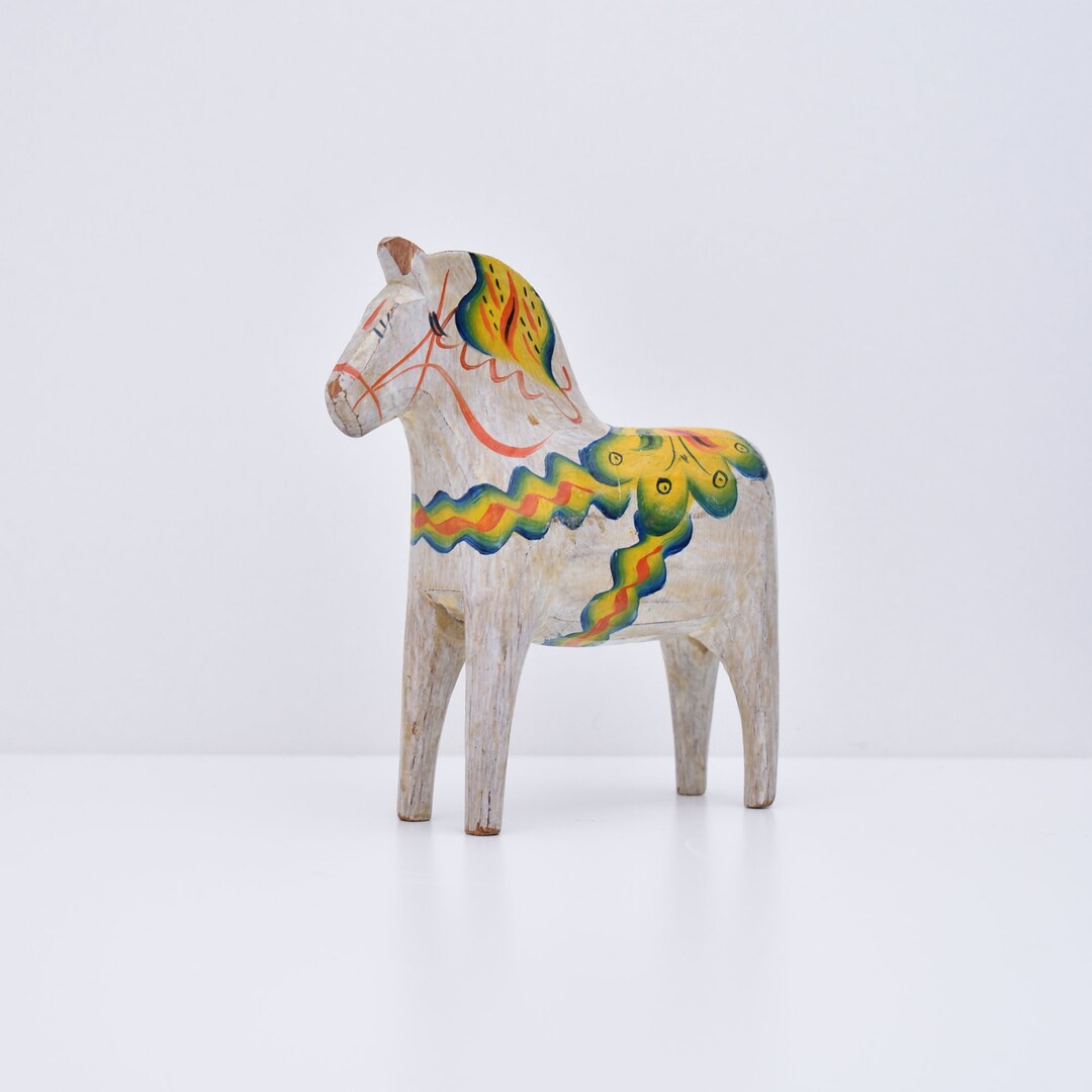 Vintage Hand-carved Dala Horse: 1930s Swedish Folk Art - Etsy