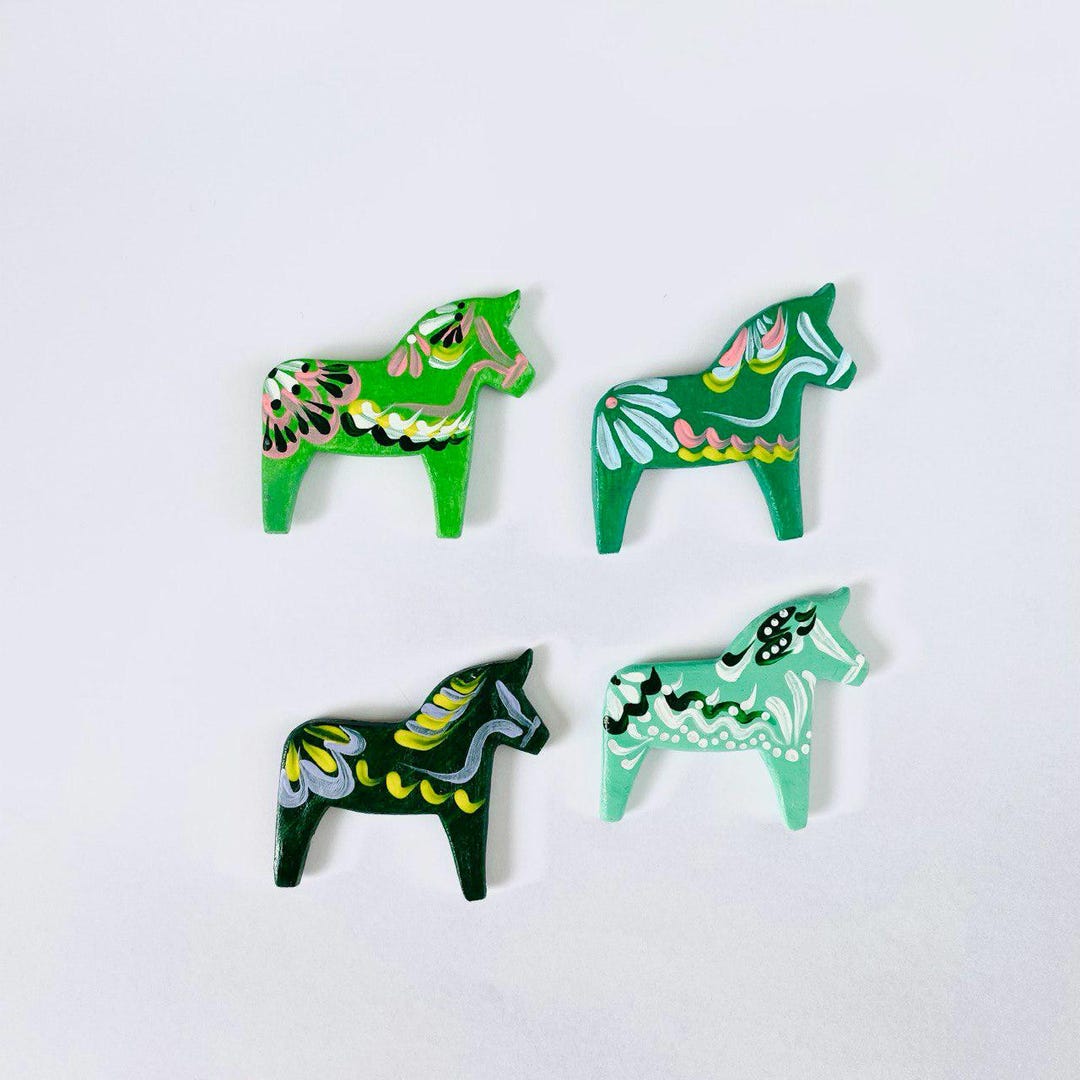 Swedish Dala Horse Magnets, Dala Horse, Handmade in Sweden, Nordic Home ...
