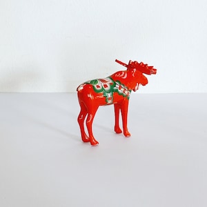 Handmade Red Dala Moose: Swedish Folk Art Decor - Etsy