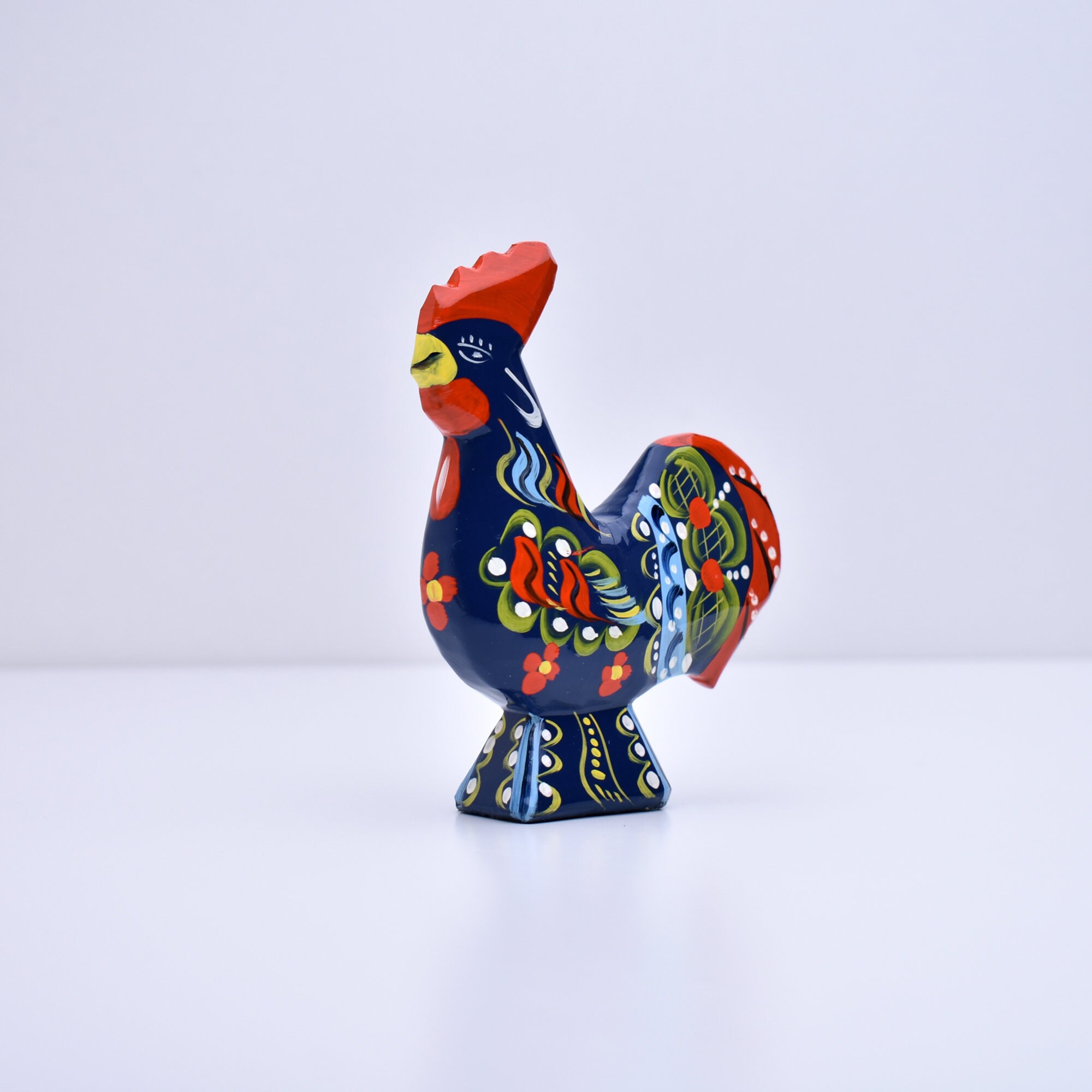 Hand-painted Dala Rooster: Traditional Swedish Folk Art Ornament - Etsy