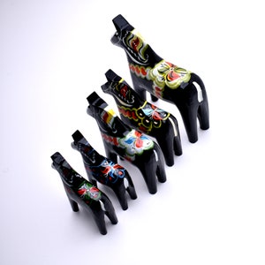 Handmade Black Dala Horse: Traditional Swedish Decor - Etsy