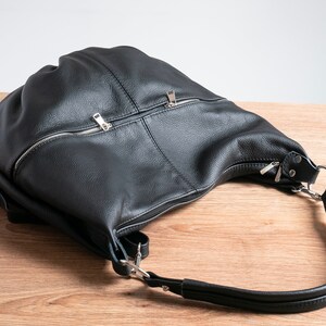 Black LEATHER HOBO Bag, Shoulder Bag, Cross Body Handbag, Black Hobo ...