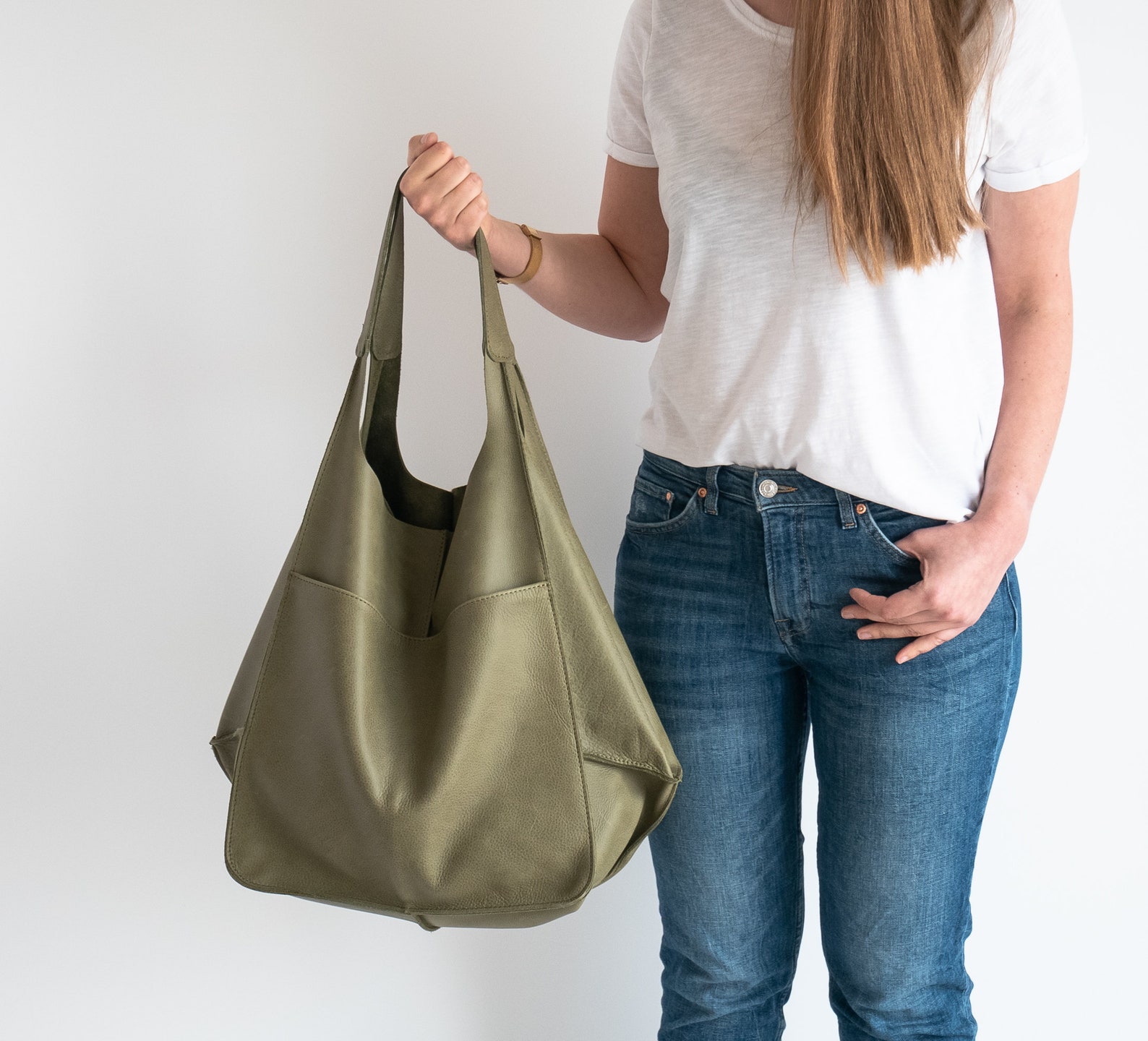OLIVE GREEN Large Shoulder Bag Large Hobo Bag Oversize Tote | Etsy
