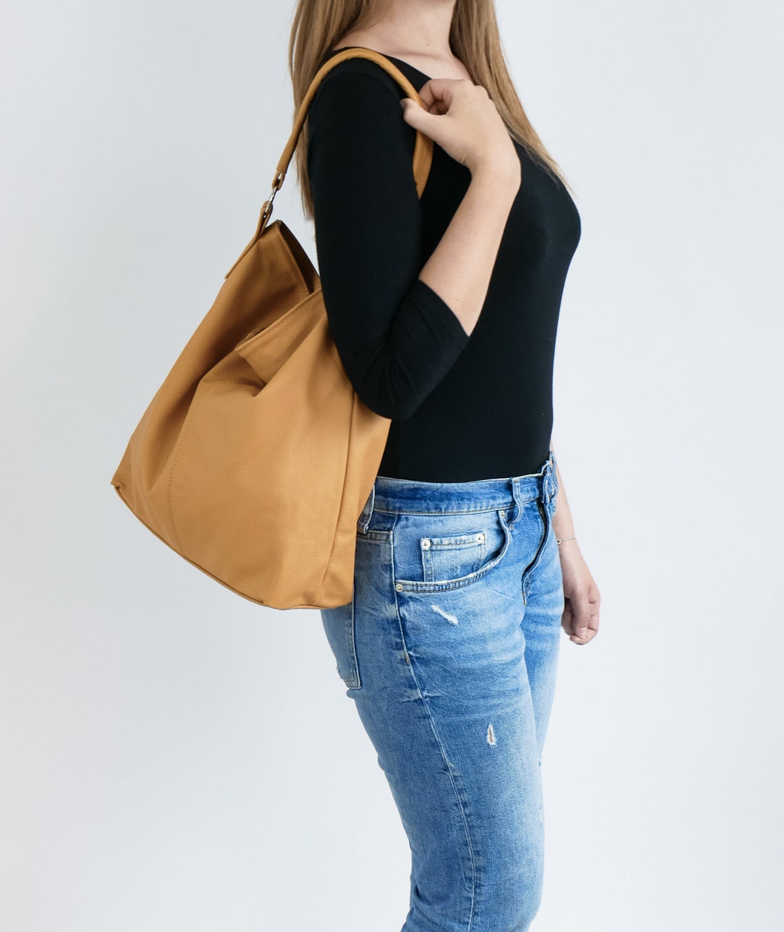 LEATHER Hobo BAG Everyday Tote Bag Crossbody Bag Laptop - Etsy