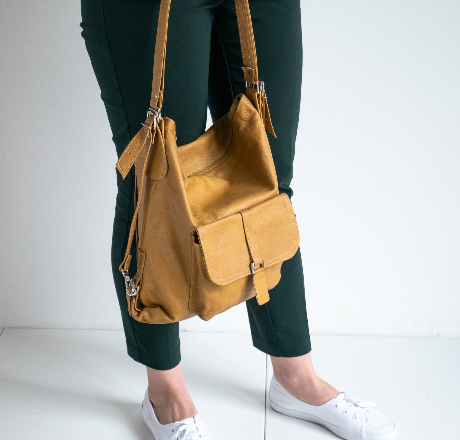 Leather Backpack Backpack Purse Mustard Leather Rucksack - Etsy
