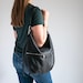 Black LEATHER HOBO Bag, Shoulder Bag, Cross Body Handbag, Black Hobo ...