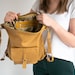 Leather Backpack, Backpack Purse, Mustard Leather Rucksack, Leather ...