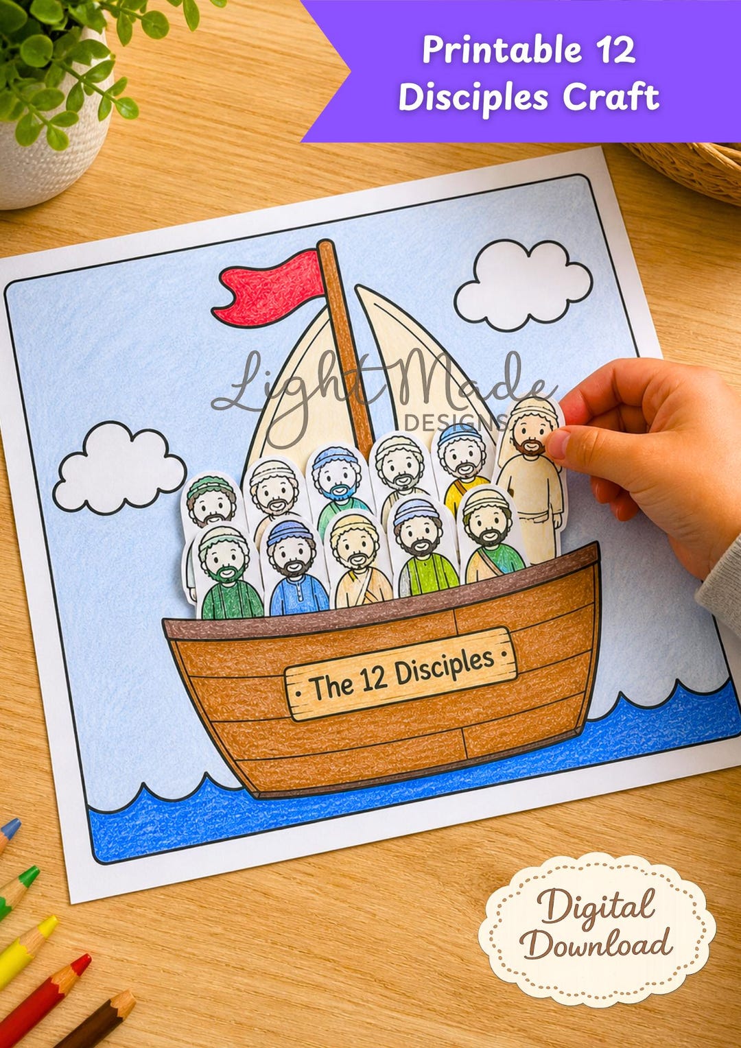 12 Disciples Boat Craft | Interactive Bible Story Activity (digital ...
