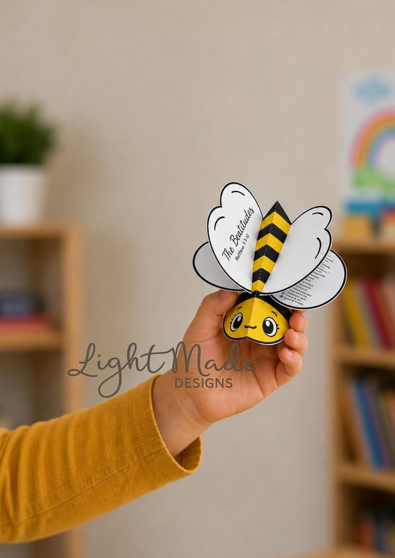 Beatitudes Bee Craft | Matthew 5:3-10 Kids Activity (digital Download ...