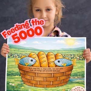 Feeding the 5000 Craft Printable | Bible Lesson, Sunday School (PDF ...