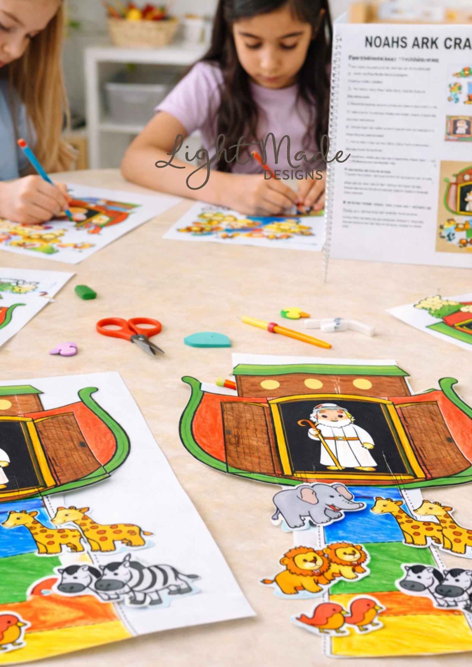 Noah's Ark Craft Printable | Bible Story Activity for Kids (PDF Pattern ...