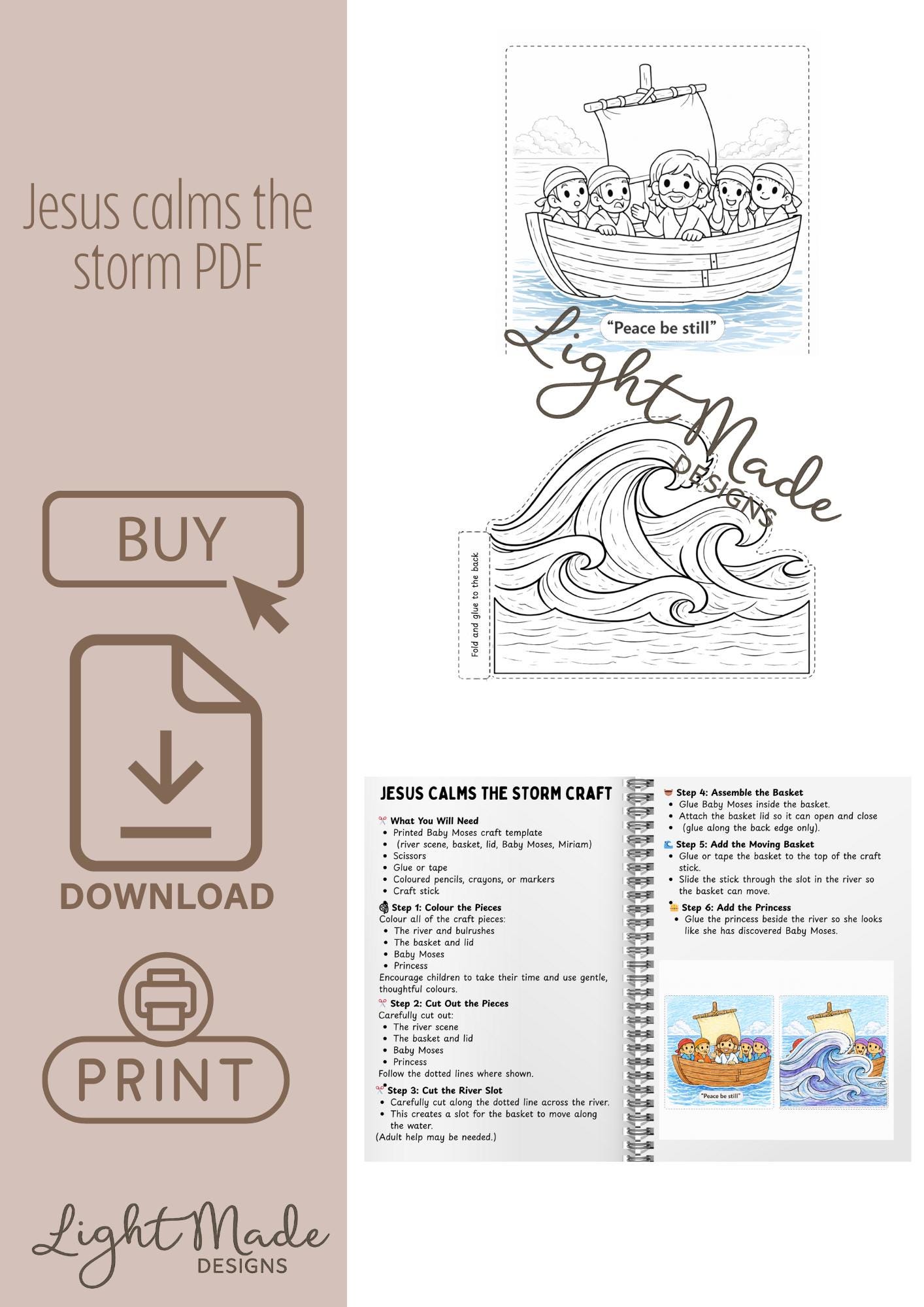 Jesus Calms the Storm Craft | Printable Bible Story Activity (PDF ...