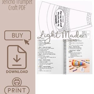 Jericho Trumpet Craft Printable | Sunday School Activity (PDF Download ...
