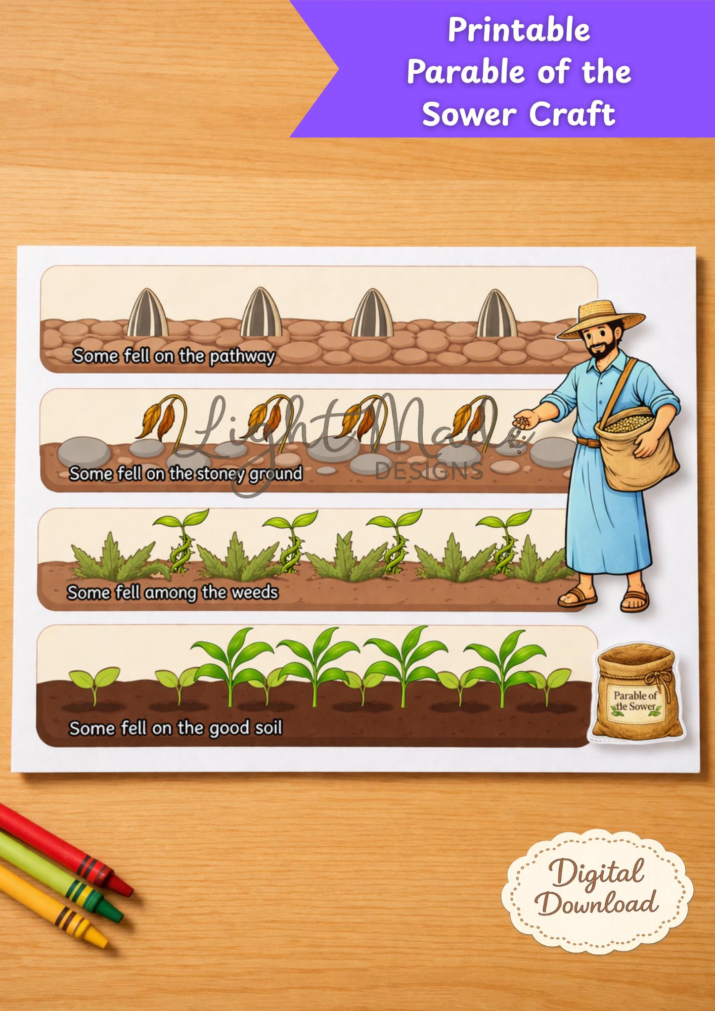 Parable of the Sower Bible Craft Printable | Sunday School PDF - Etsy