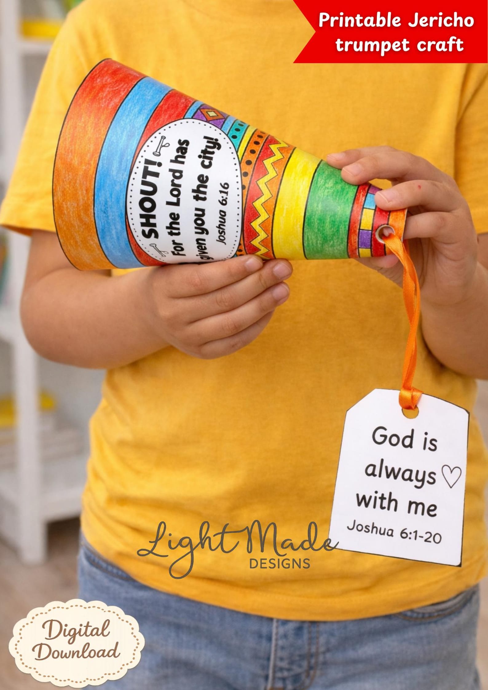 Jericho Trumpet Craft Printable | Sunday School Activity (PDF Download ...