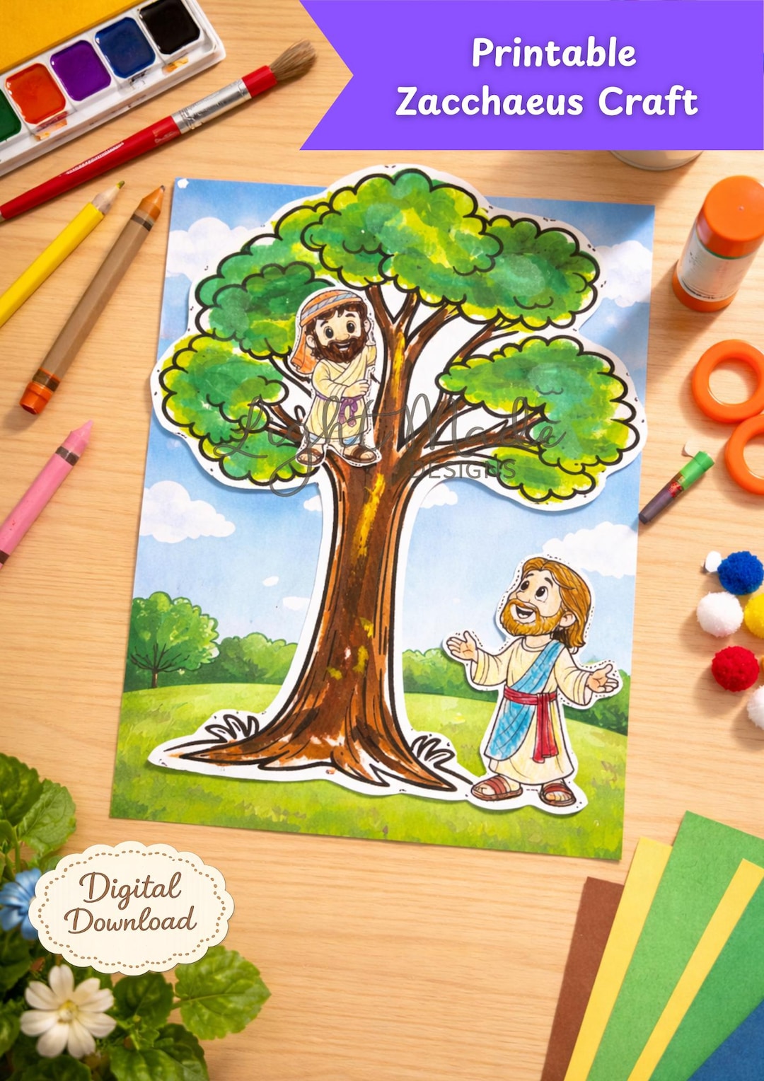 Zacchaeus Bible Craft Printable | Jesus Tree Activity | Sunday School ...
